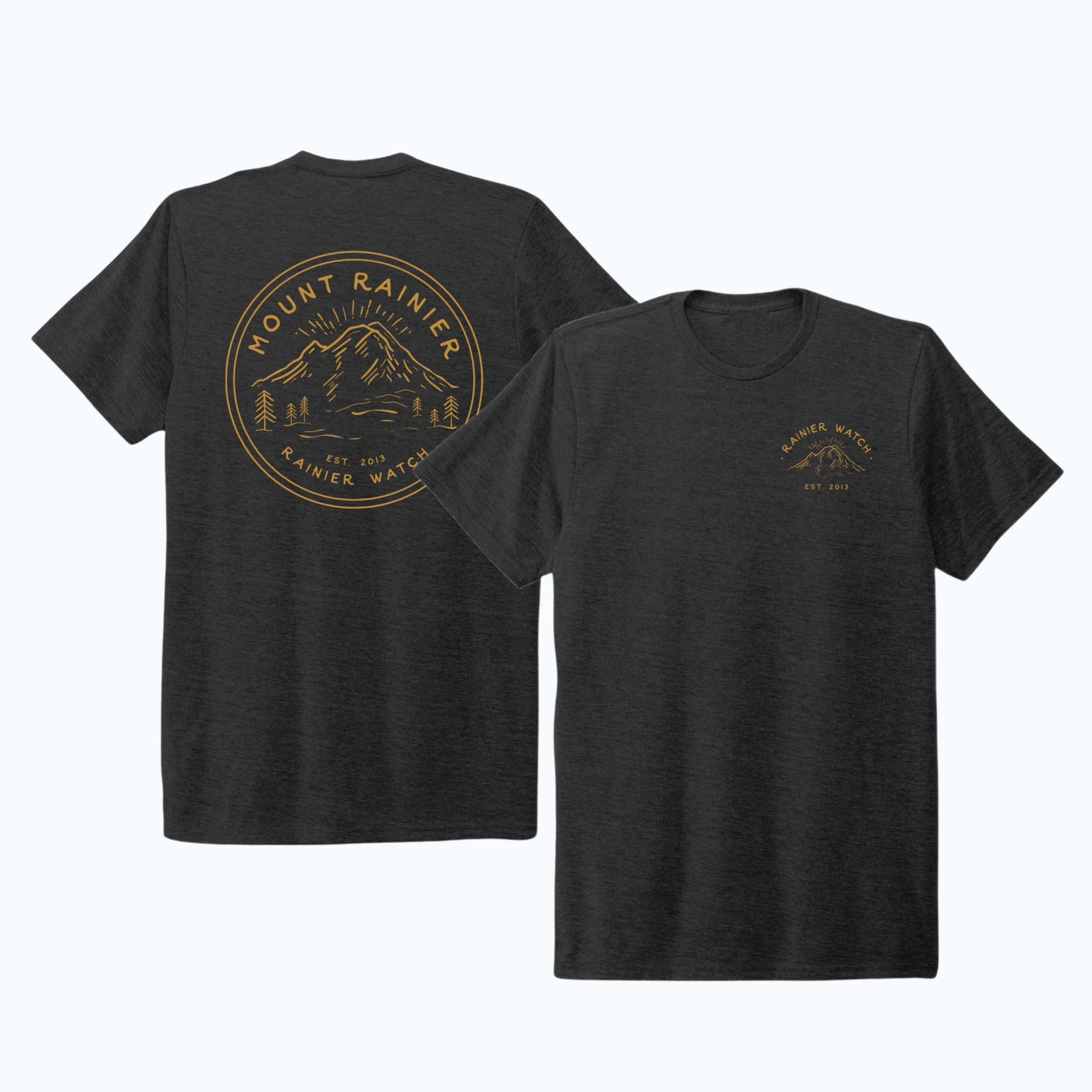 Ranger - Unisex Eco Tee - Double Sided - Heather Black – Rainier Watch
