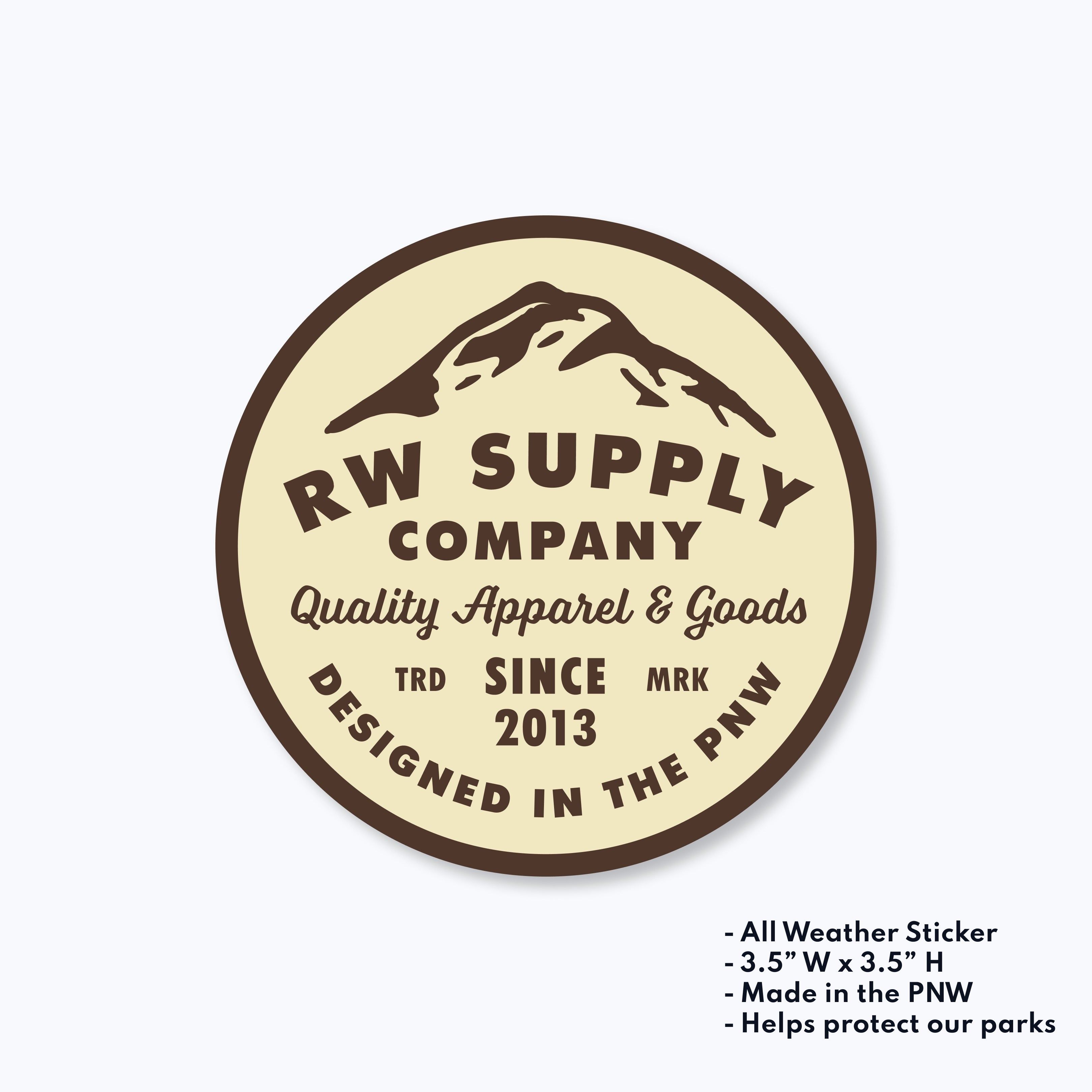 RW Supply Company Quality Apparel & Goods Sticker – Rainier Watch