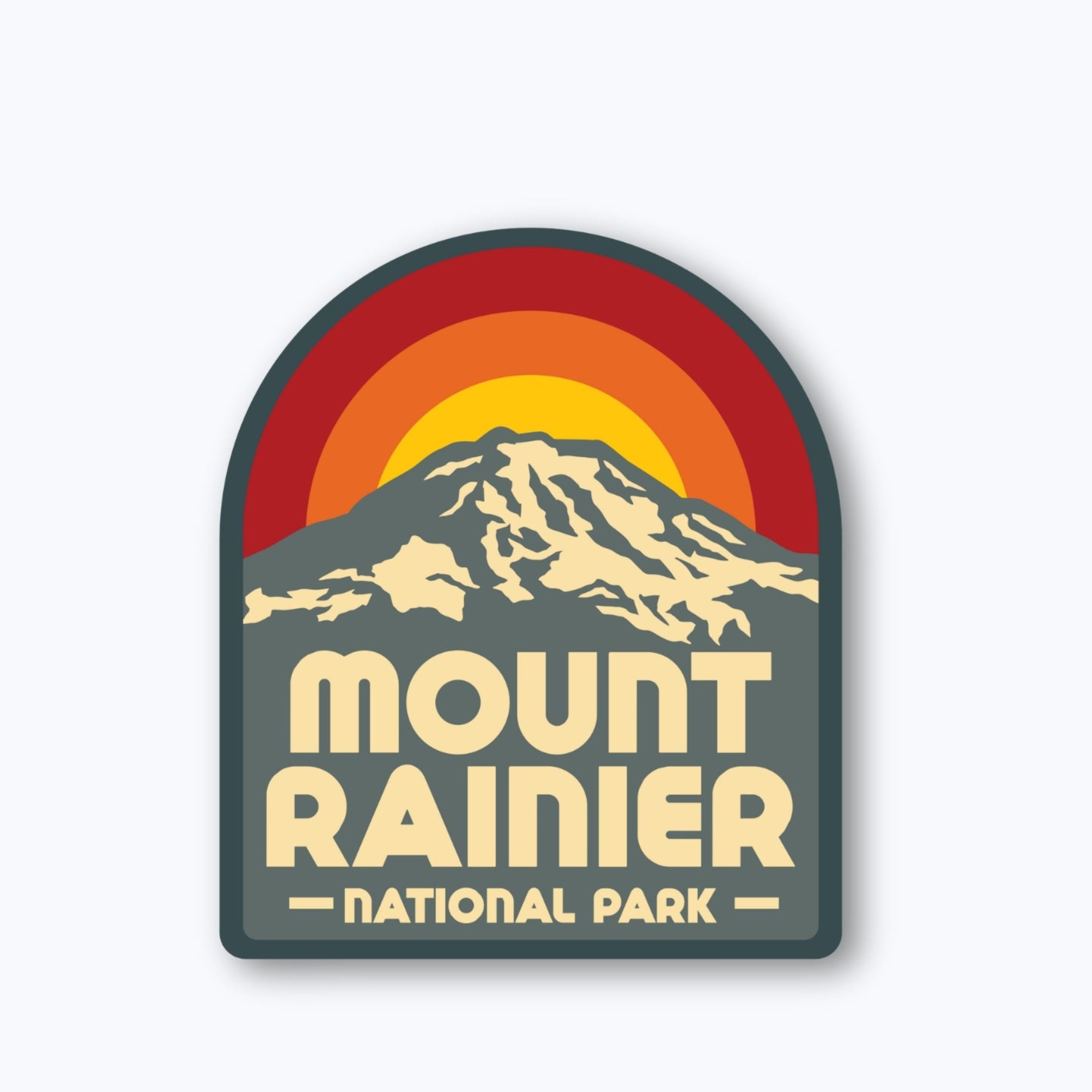 Sunrise Badge Sticker | Mount Rainier National Park Vintage – Rainier Watch