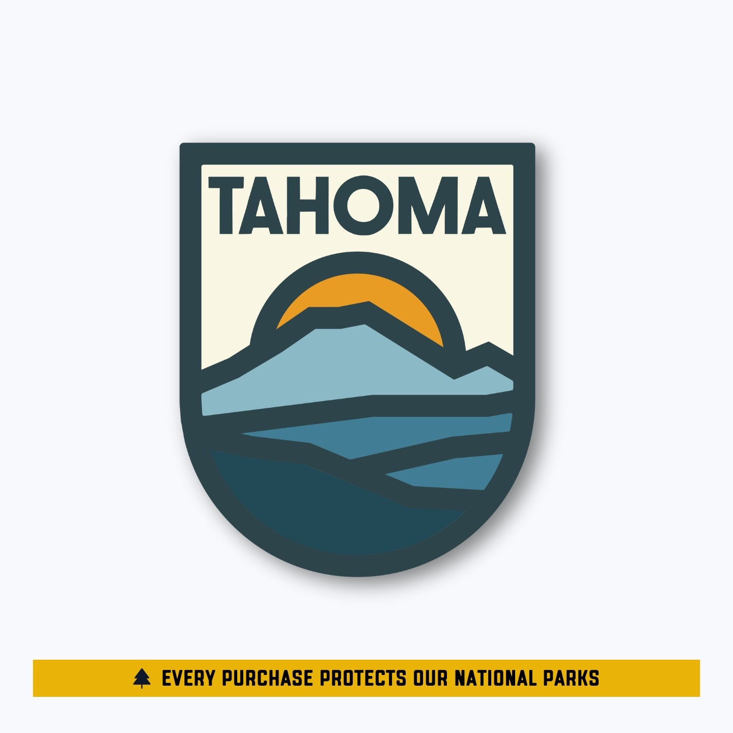 Tahoma Thick Lines Badge Sticker | Mount Rainier National Park Vintage ...
